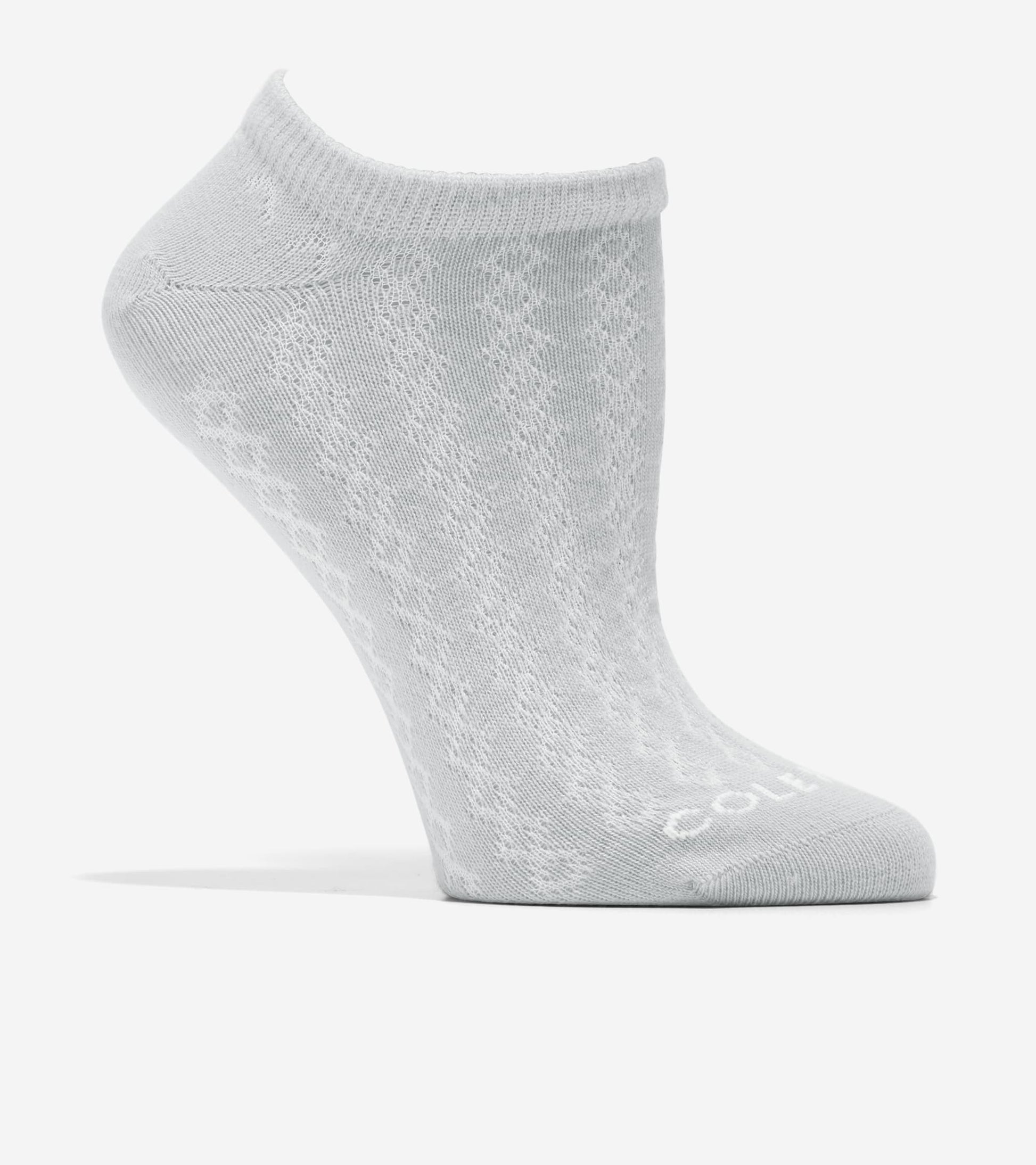Women's 3-Pair Diamond Textured Super Soft Low Cut Socks in White ...
