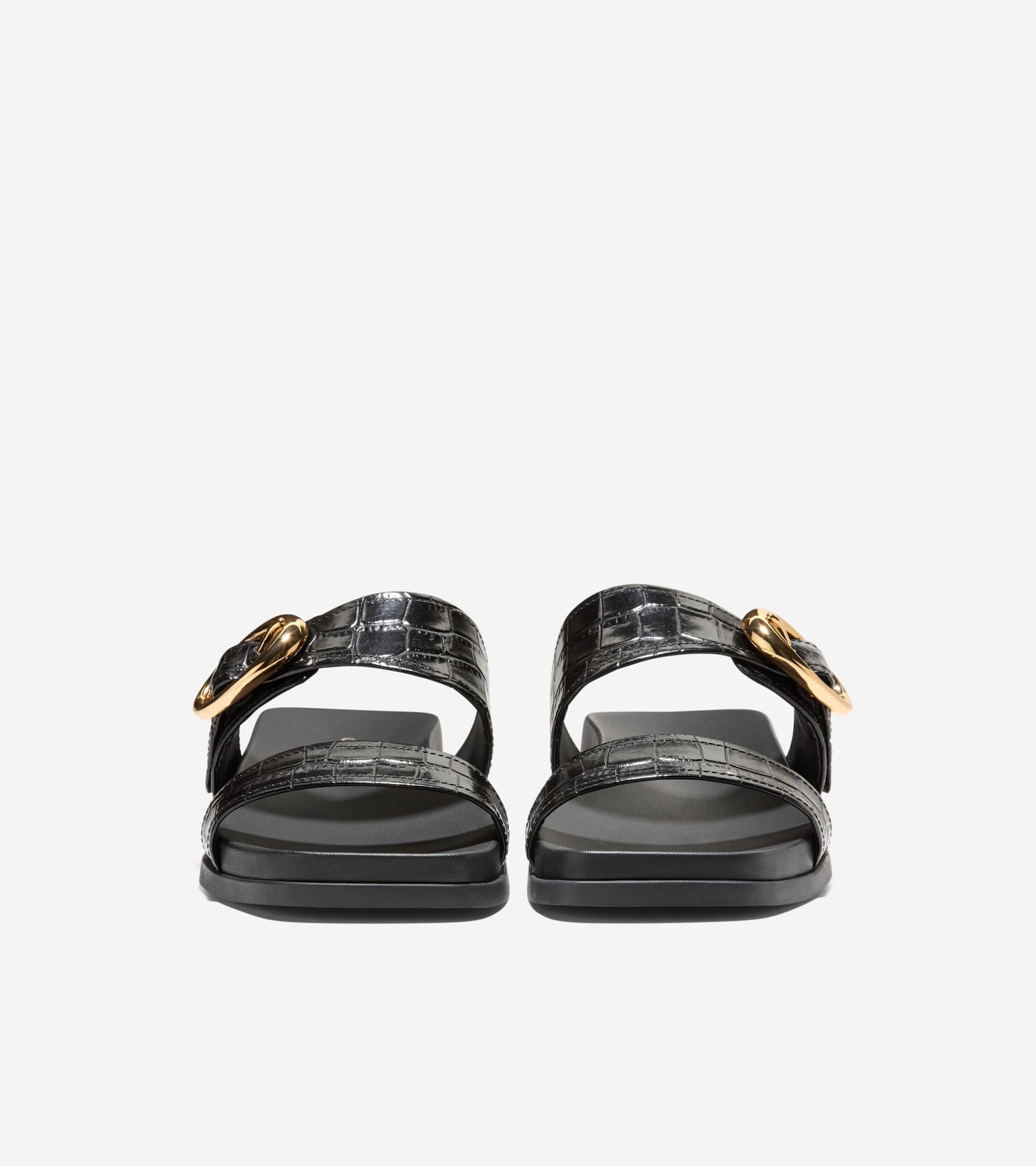 Women's Oaklynn Double Band Footbed Sandals in Black | Cole Haan